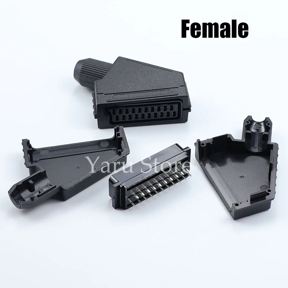 2/5/10PCS 21 Pin Female/Male Euro SCART Solder Connector RGB Socket ...