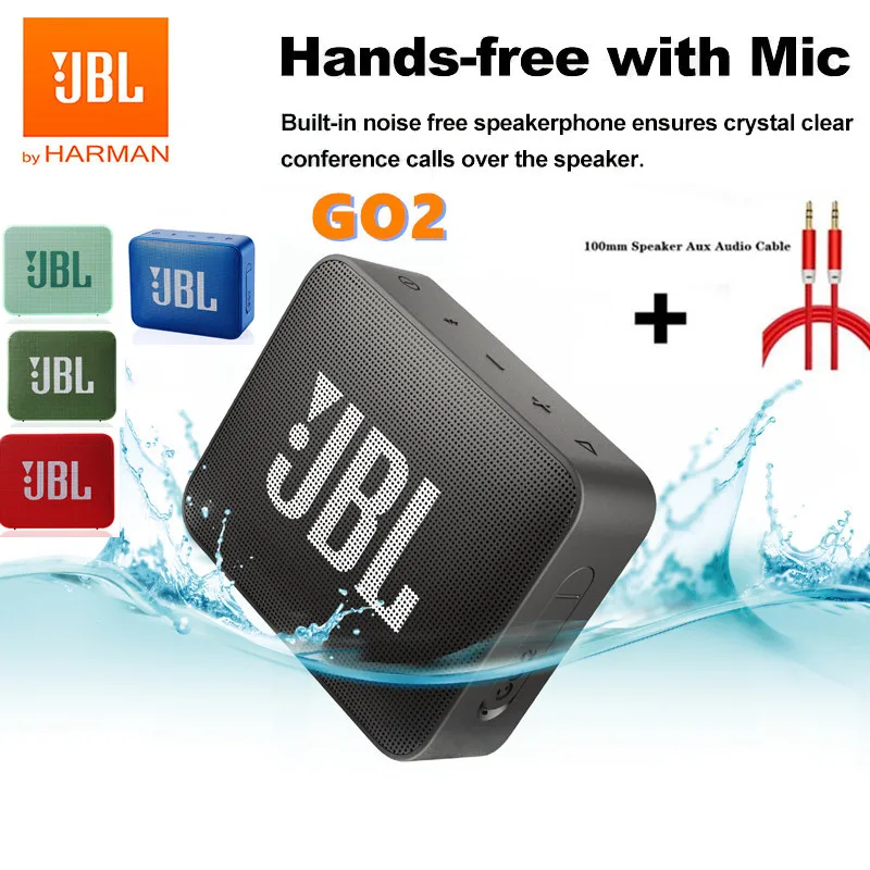 JBL altavoz inalámbrico portátil GO 2, Original, resistente al agua IPX7, conexión Bluetooth ...
