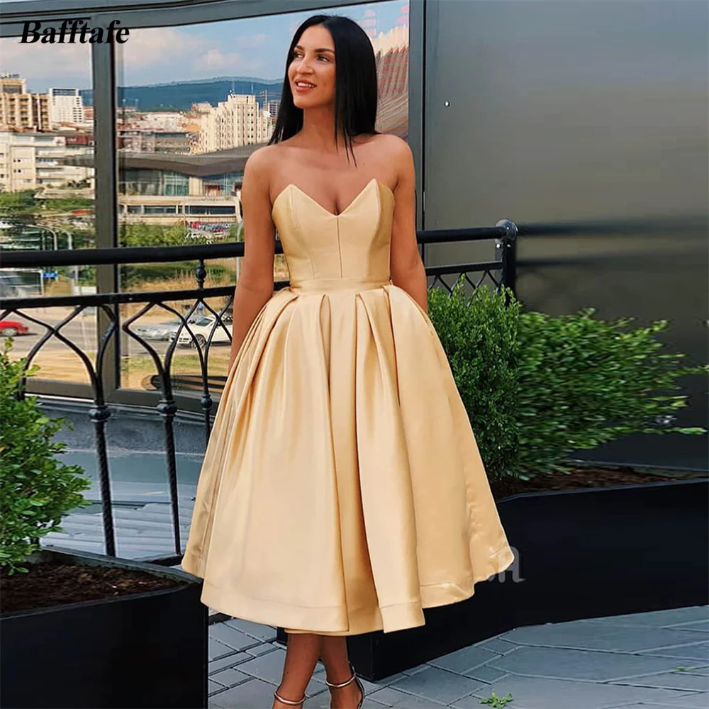 Bafftafe-Simple-Satin-Homecoming-Dresses-Tea-Length-Midi-Prom-Gowns ...