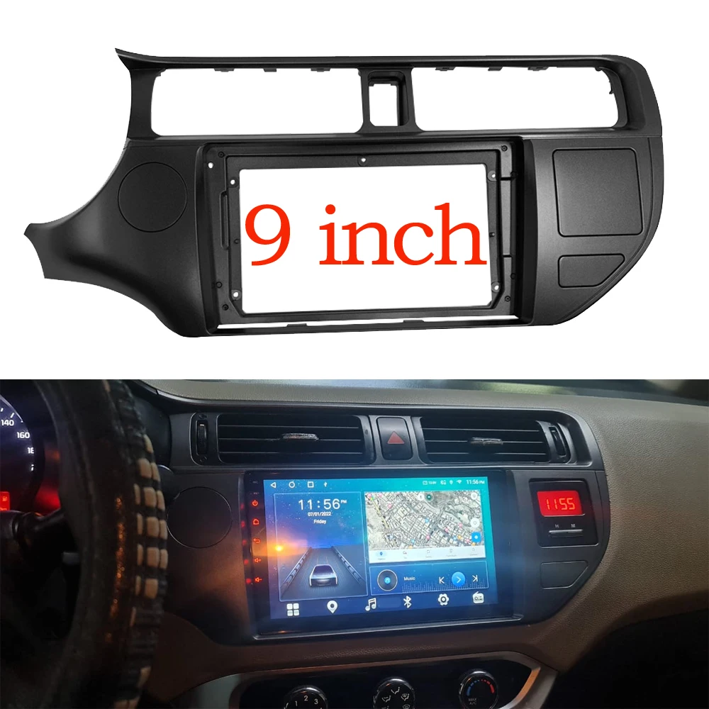 Car-2-Din-Audio-Radio-Fascia-Frame-For-KIA-RIO-2012-9-Inch-Big-Screen ...
