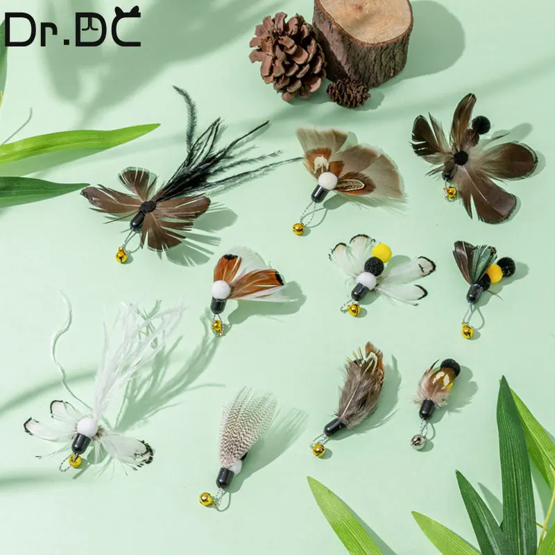 Dr-DC-Pet-Cat-Feather-Interactive-Stick-Decorative-Head-Simulated ...