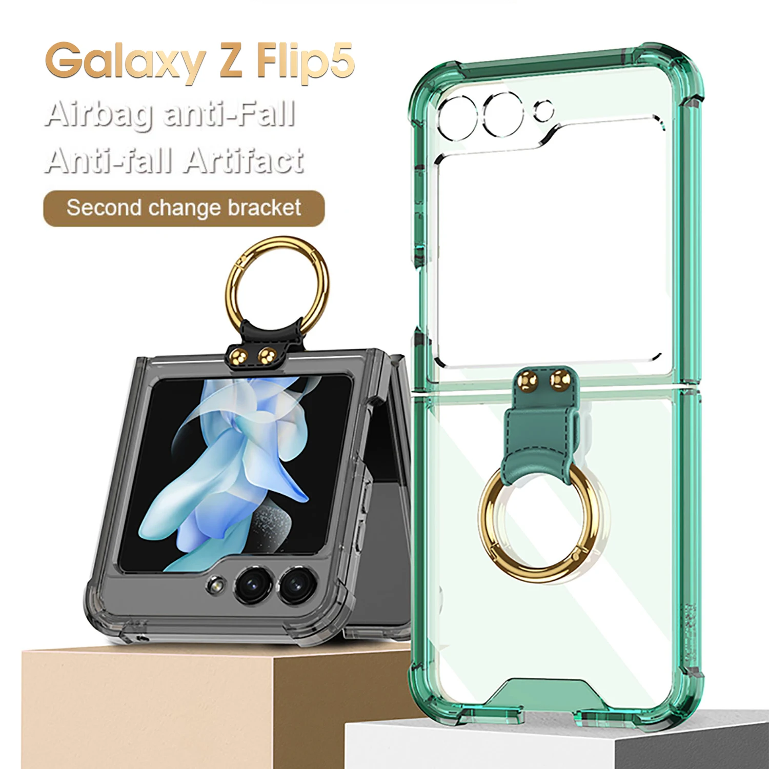 Hard-PC-for-Samsung-Galaxy-Z-flip-5-Ring-Case-Anti-Fall-Shockproof ...