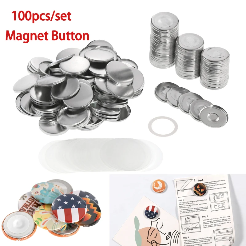 100-Sets-25mm-32mm-58mm-DIY-Strong-Magnetic-Fridge-Magnets-Badge-Button ...