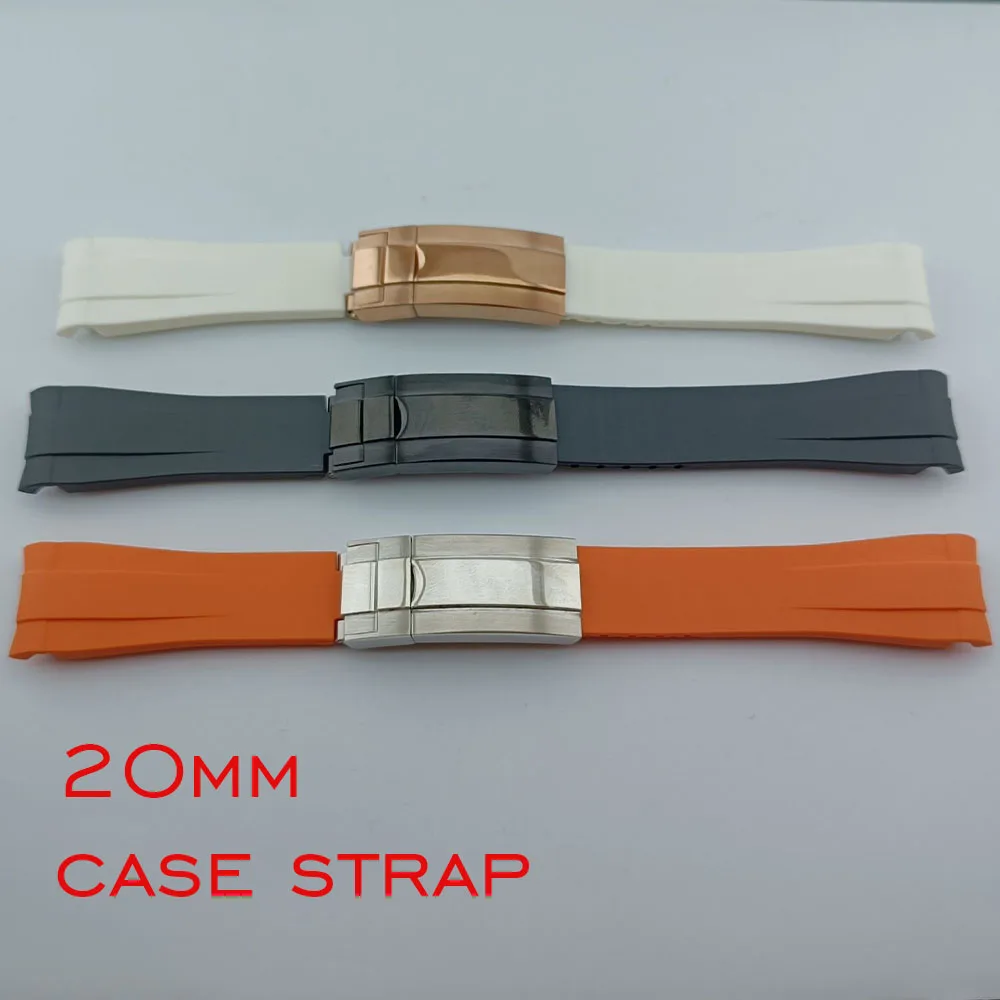 20mm-Width-Watch-Strap-Rubber-Stainless-Steel-Diving-Strap-Men-s ...