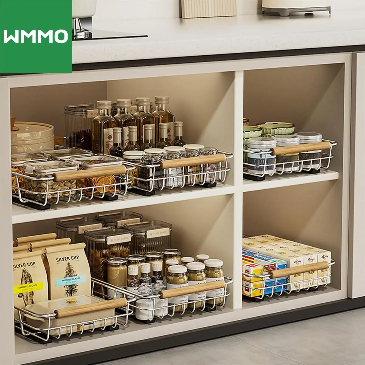 WMMO-Kitchen-Drawer-Storage-Rack-with-Slide-Rails-Pull-out-Storage-Tray ...