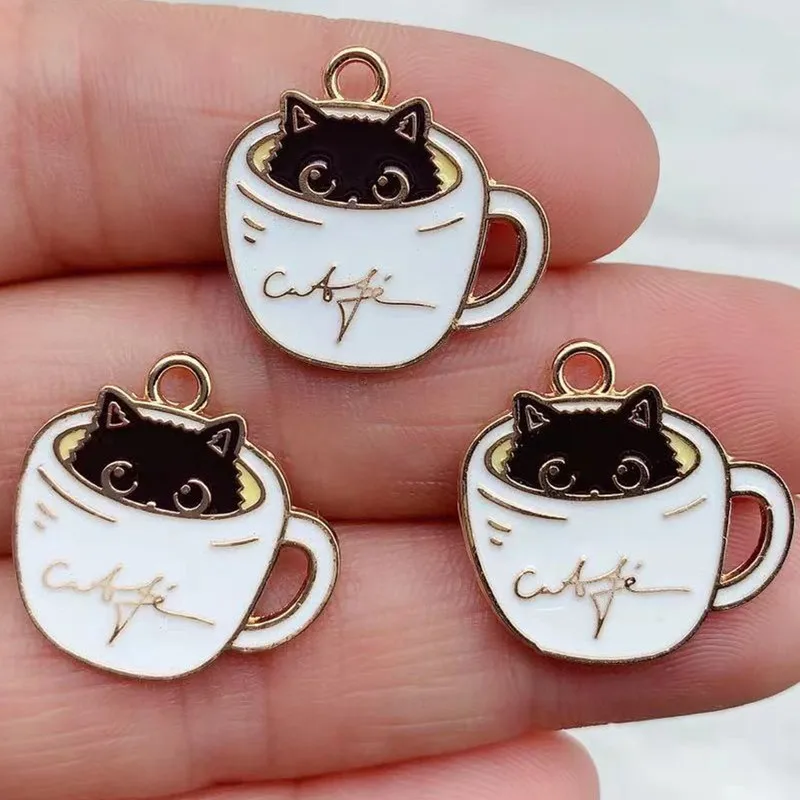 10 шт. эмалированная чашка с котом для изготовления ювелирных изделий ...