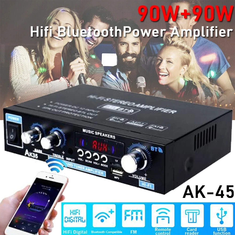 AMPLIFICADOR-DE-Audio-est-reo-AK35-con-Bluetooth-HiFi-USB-TF-RCA-AUX ...