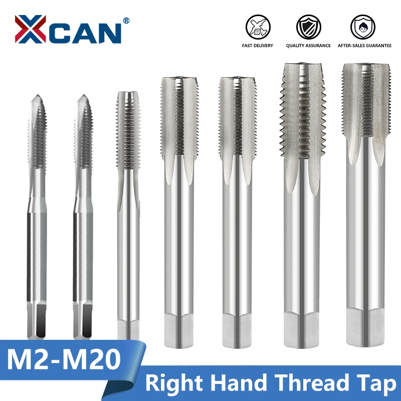 XCAN 1pc Right Hand Thread Tap HSS Machine Plug Tap Metric Screw Tap Drill Thread Tool M2 M3 M4 ...