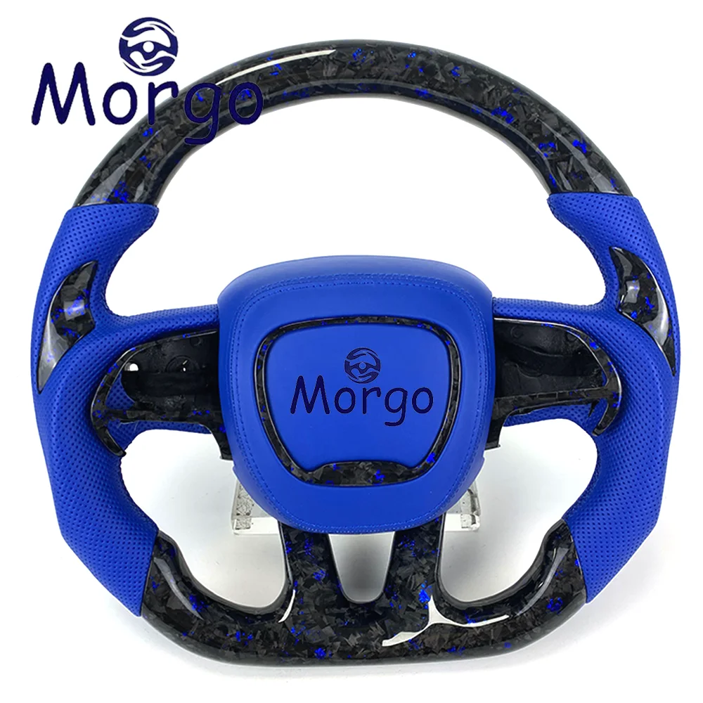 Custom Blue Forged Carbon Fiber Cars Steering Wheel for Dodge Charger ...