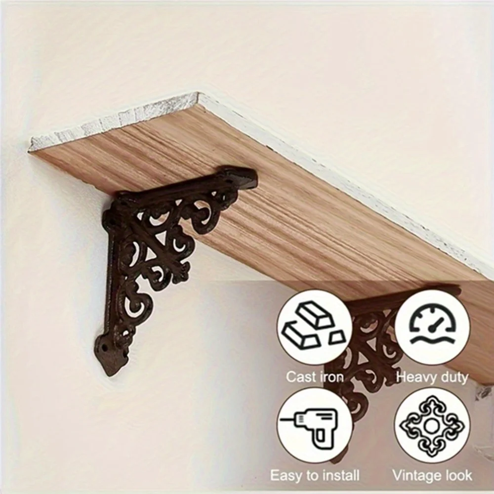 Nordic retro thick iron cast iron triangular support frame, wall load ...