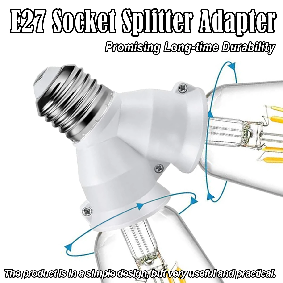 Screw 2-e27 Lamp Bulb Socket Led-base-light E27-socket 2/1-e27 Splitter ...