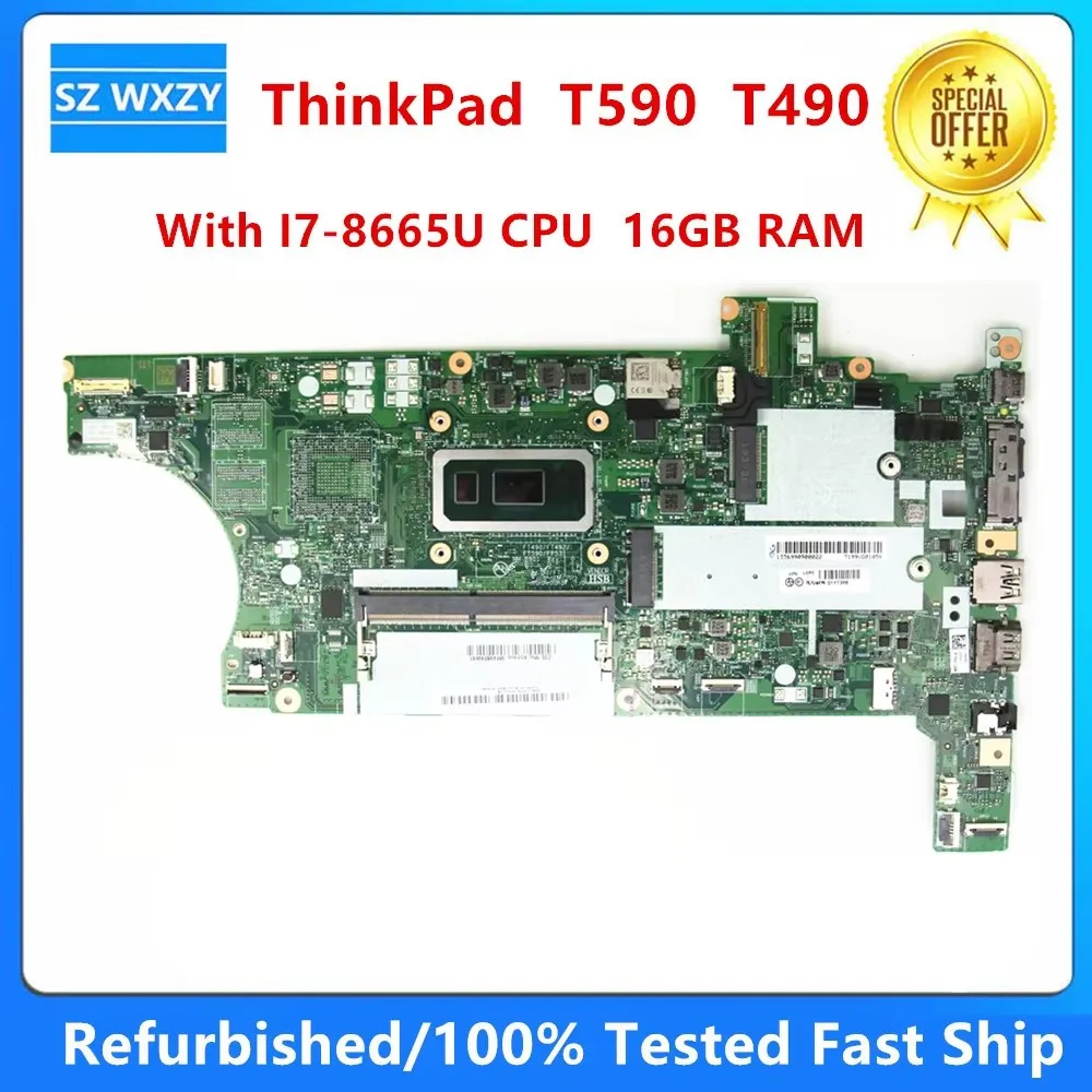 For Lenovo ThinkPad T590 T490 Laptop Motherboard With I5-8365U I7-8665U ...