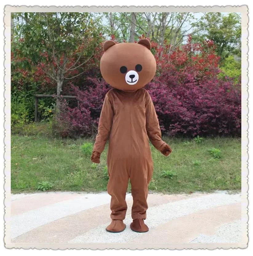 Lindo oso pardo, disfraz de mascota de dibujos animados de oso de ...