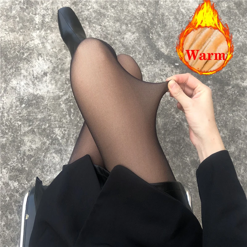 Women Thermal Stockings Sexy Winter Warm Translucent Pantyhose Fleece 3822