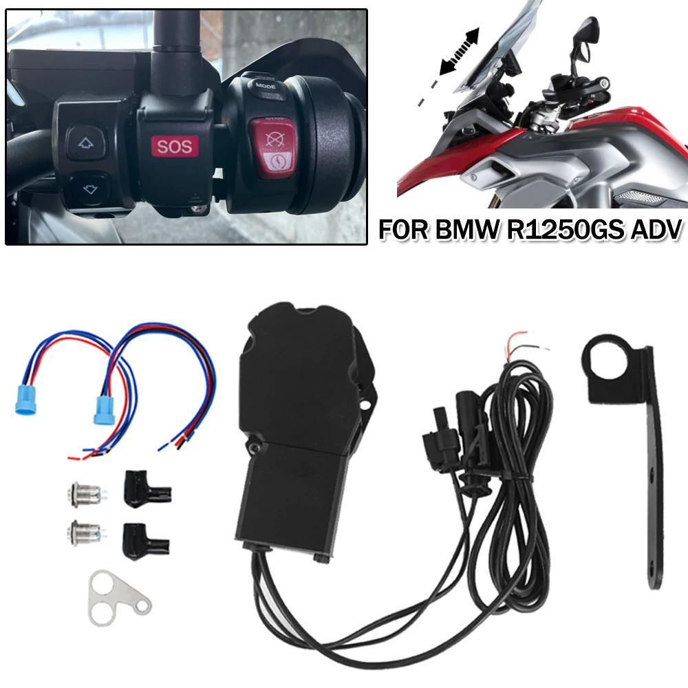 Motorcycle-Elevator-Windshield-Electrical-Remote-Control-Switch-SOS ...