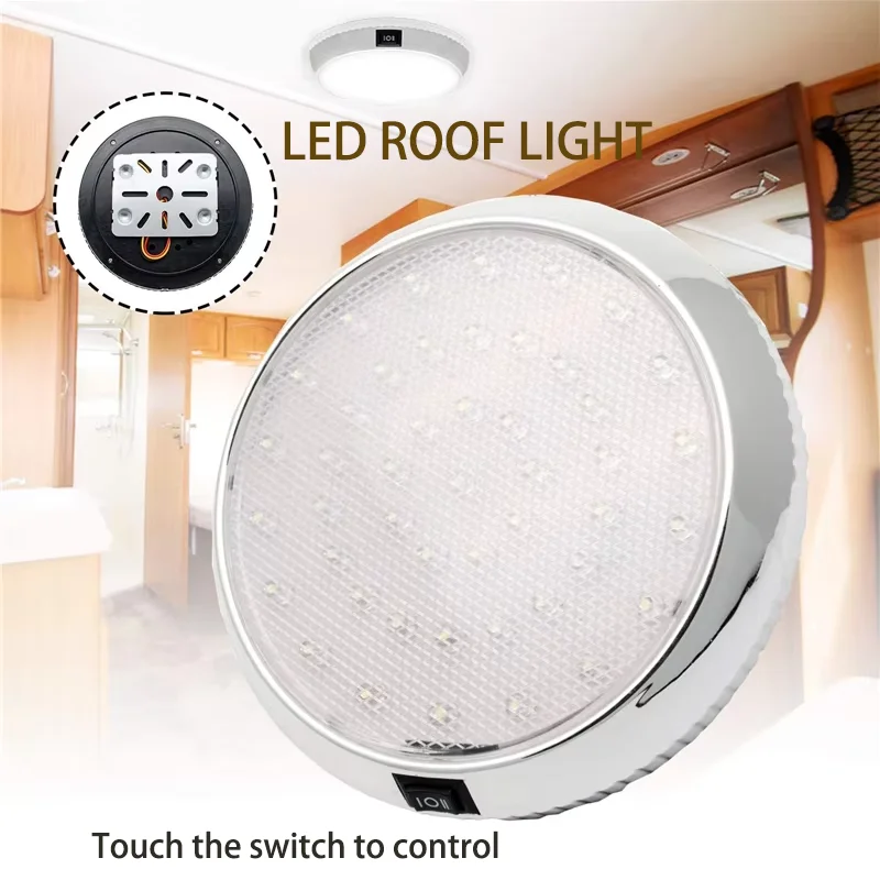 12V-46-LED-Car-Interior-Reading-Roof-Light-Round-Ceiling-Dome-Lamp-On ...