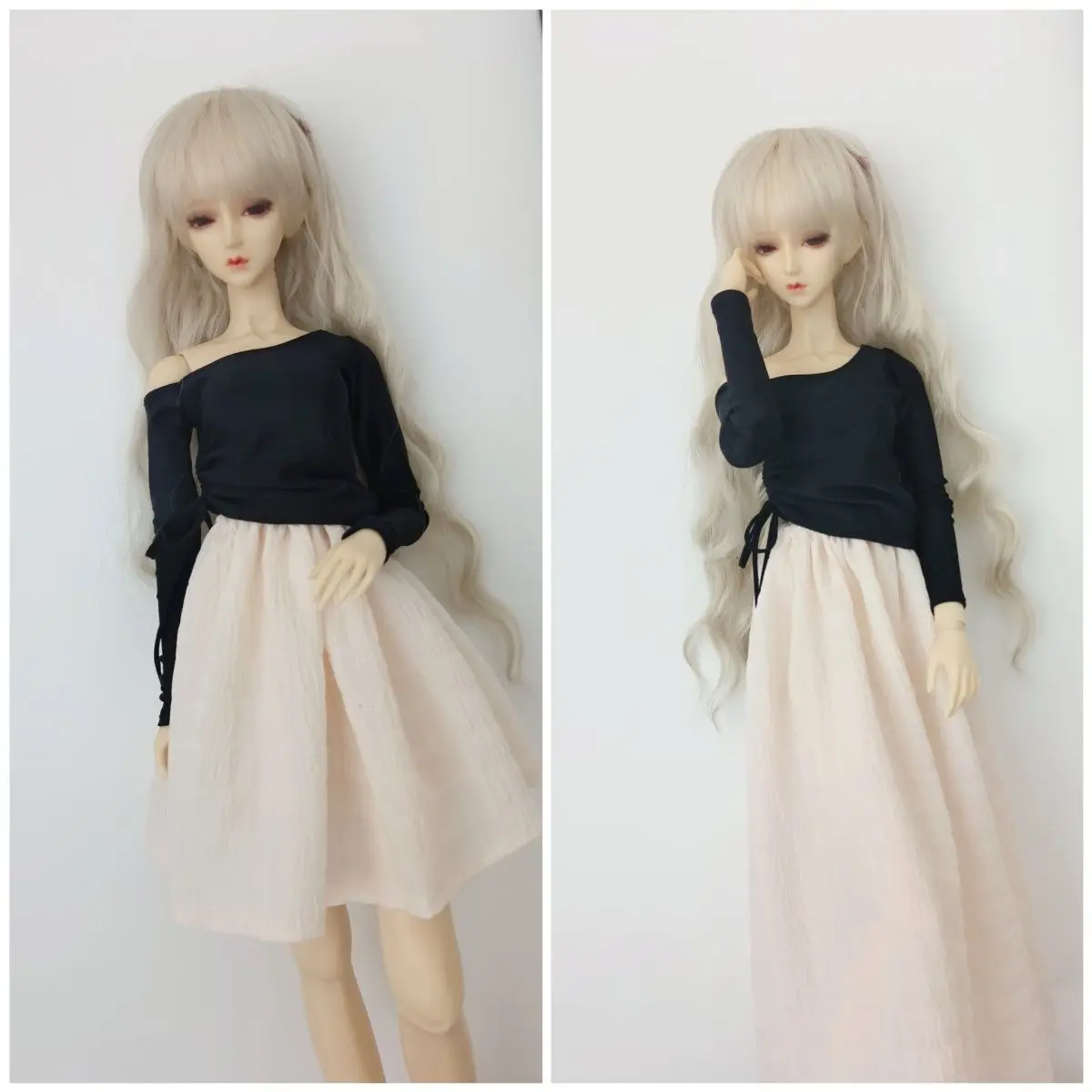 60cm Doll Clothes for 1/3 Bjd Doll Half Sleeved Long Skirts,half Skirts Dresses Off Shoulder ...