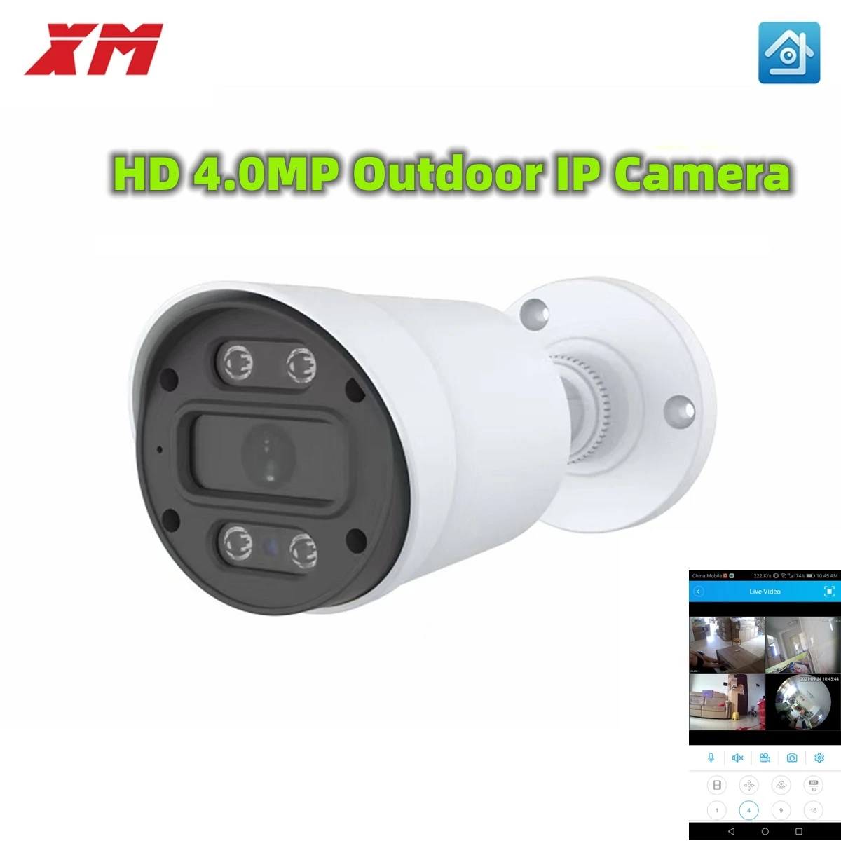 XMeye POE IP Camera HD 4MP 1080P 2.8MM Len Outdoor Security Camera with ...