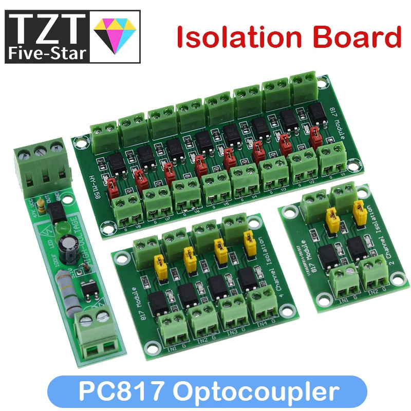 PC817 1 2 4 8 Channel Optocoupler Isolation Board Voltage Converter ...