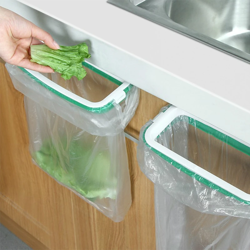 Hanging Trash Bag Rack Portable Kitchen Garbage Bag Plastic Rack ...