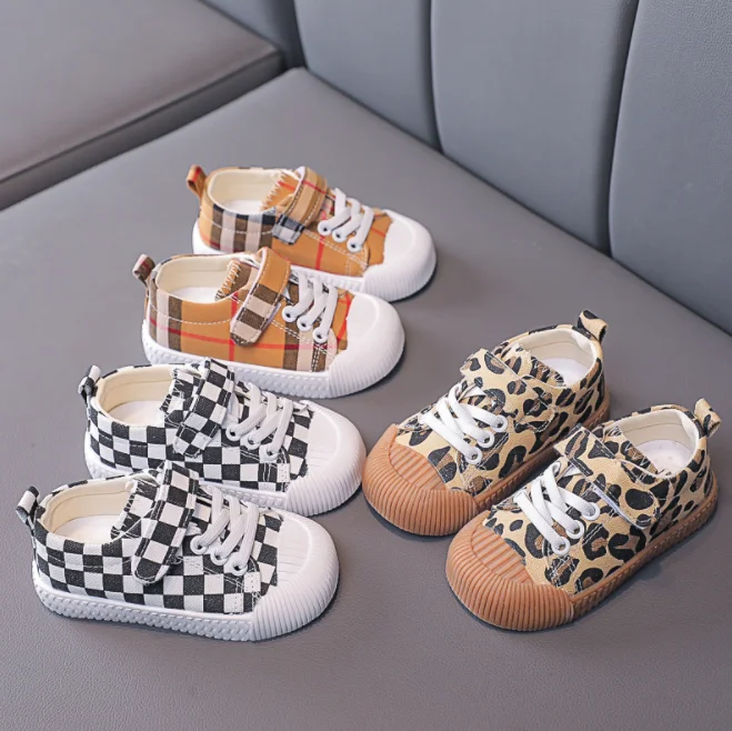 Toddler Girl Sneakers Boy Shoes Kids leopard print Canvas Shoes Casual ...