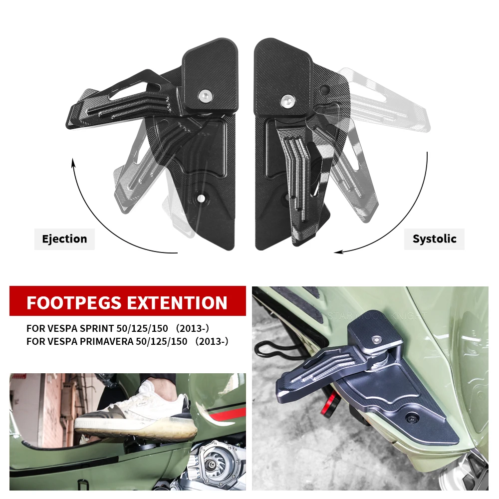 For Vespa Primavera Sprint 50 125 150 Motorcycle Foldable Rear ...