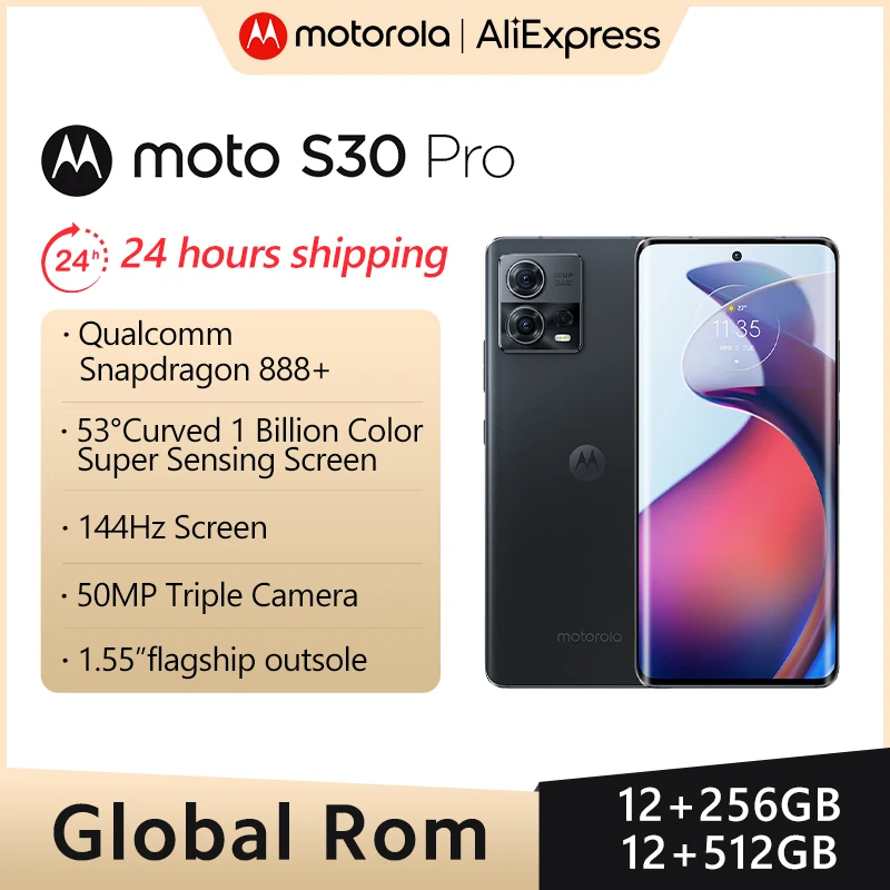 Motorola cámara Triple S30Pro 5G de 50MP, ROM Global, 32W, AF, 68W, carga rápida, Android 12 ...
