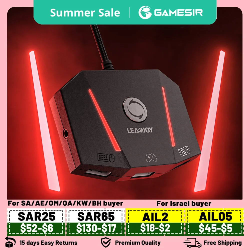 LEADJOY AimBox 키보드 마우스 컨트롤러 어댑터 컨버터, Xbox 시리즈 X, Xbox 시리즈 S, 플레이스테이션 4 ...