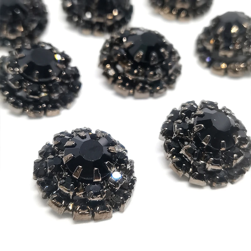 Rhinestone Button Sewing Rhinestones | Black Rhinestone Button Sewing ...