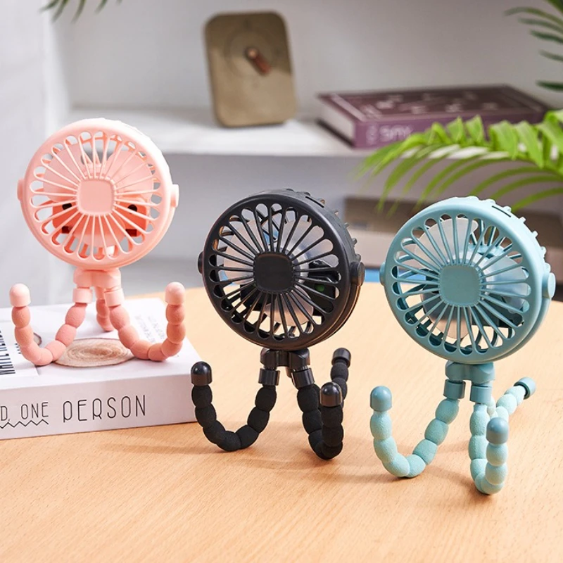 Korean Baby Cart Stroller Fans Portable Outdoor Fan Clip Cute Bear ...