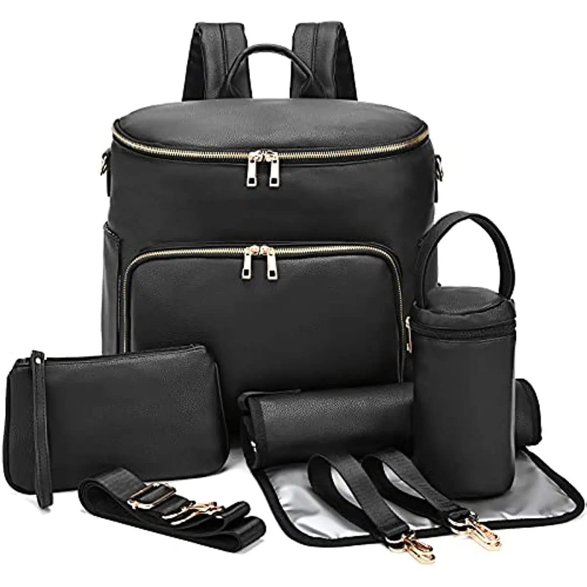 Diaper Bag Backpack Leather Backpack for Women Travel Backpack Baby Bag ...