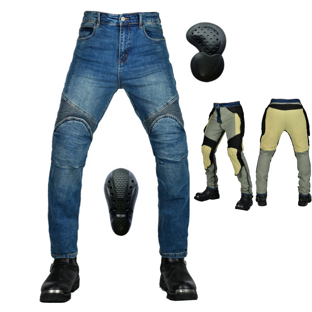 Aramid Reinforce Men Motorcycle Riding Jeans Protective Pants Biker ...