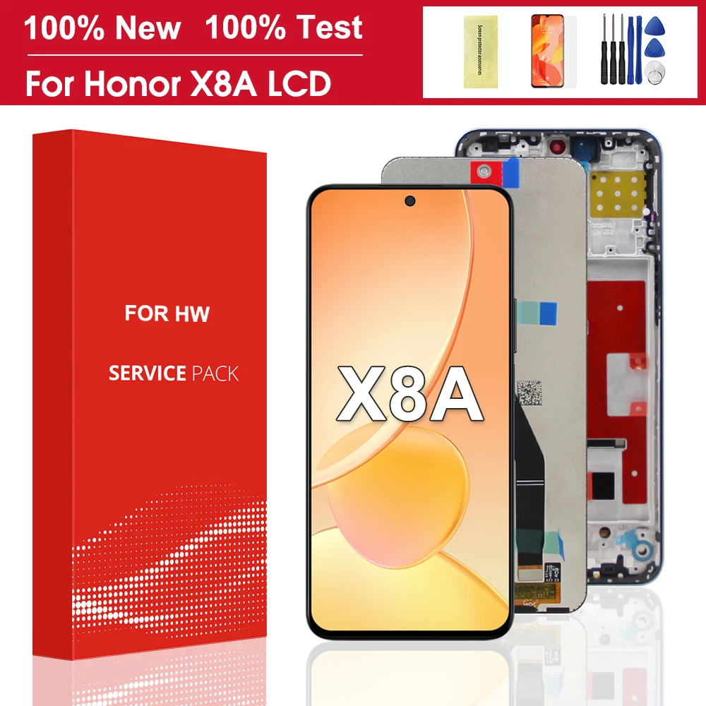 Original 6.7'' For Honor X8a LCD CRT-LX1 CRT-LX2 CRT-LX3 Display Touch ...