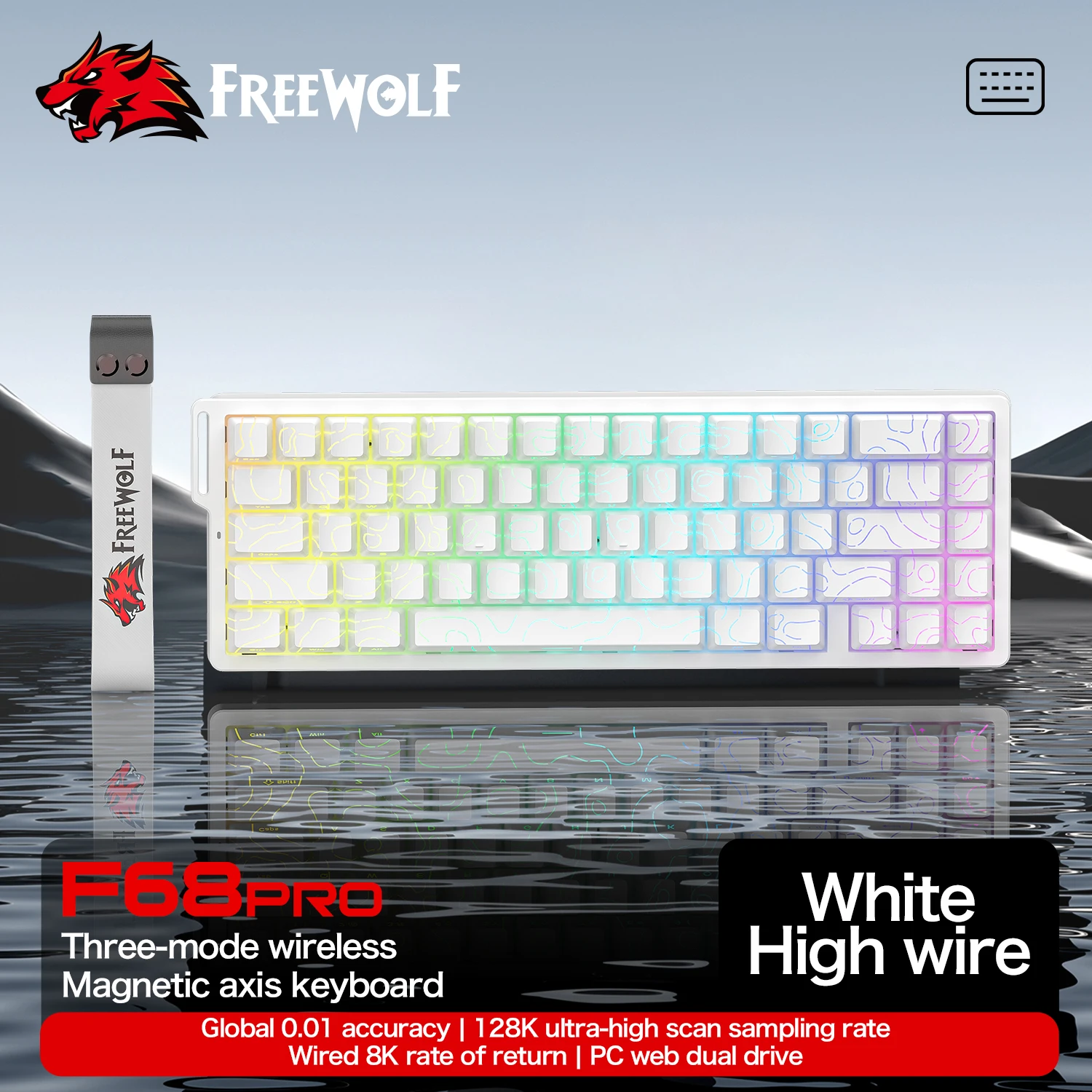FREEWOLF Magnetic Gaming Keyboard F68 F68pro ATTACK SHARK X68Pro Same ...