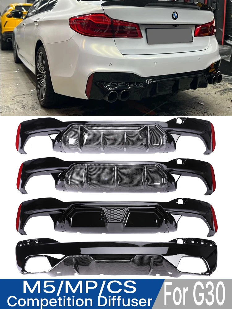 Rear-Bumper-Diffuser-Exhuast-Pipe-Lip-Body-Kit-For-BMW-5-Series-G30-G31 ...