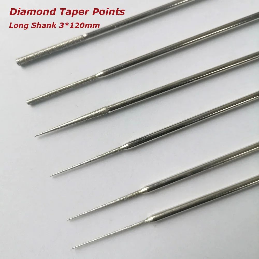 5pcs-6pcs-Diamond-Taper-Points-Cylindrical-File-Agate-Jade-Drilling ...