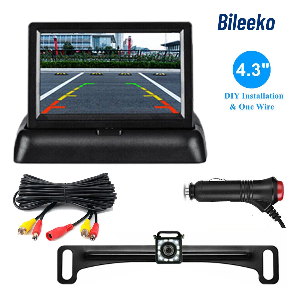 Car-Rear-View-Camera-Monitor-Kit-4-3-inch-Foldable-Screen-TFT-LCD ...