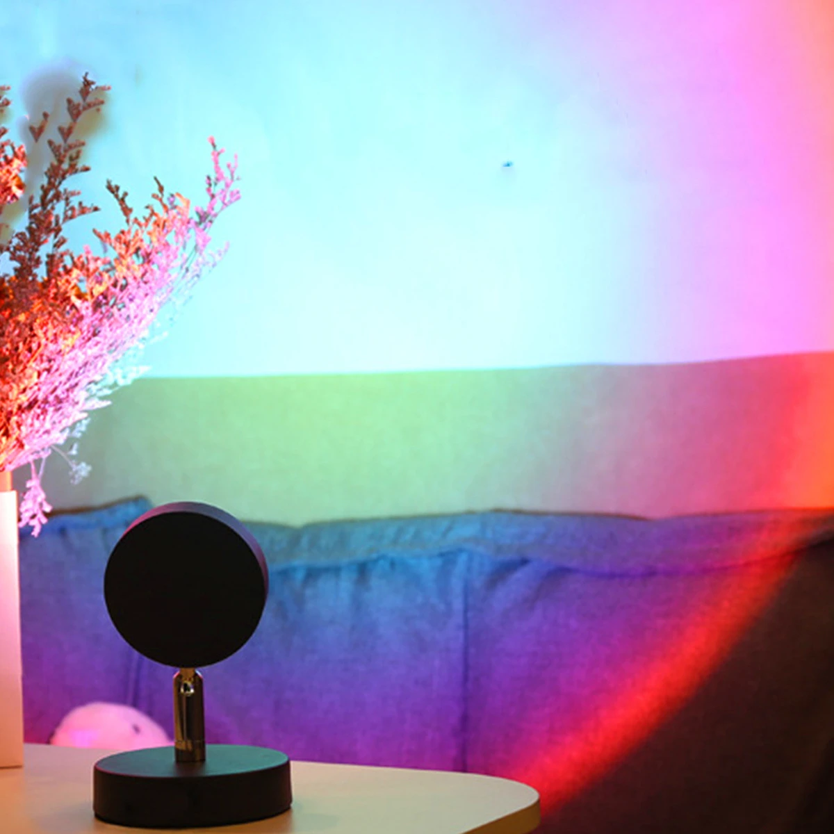 LED Sunset Projection Rainbow Dusk Atmosphere Lamp USB Home Shop ...