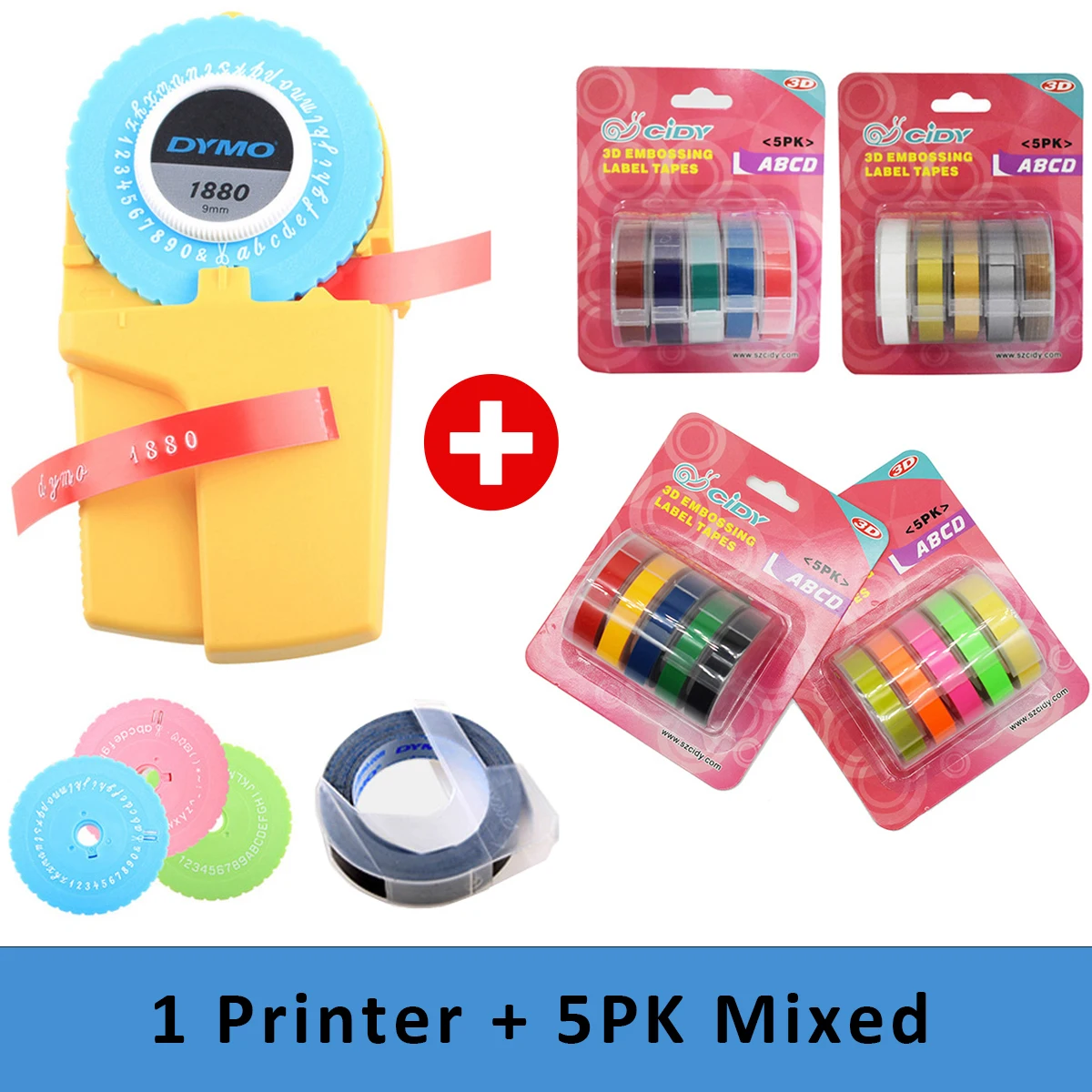 With-5-tape-Dymo-1880-Organizer-Xpress-Manual-Label-Maker-3D-Embossing ...