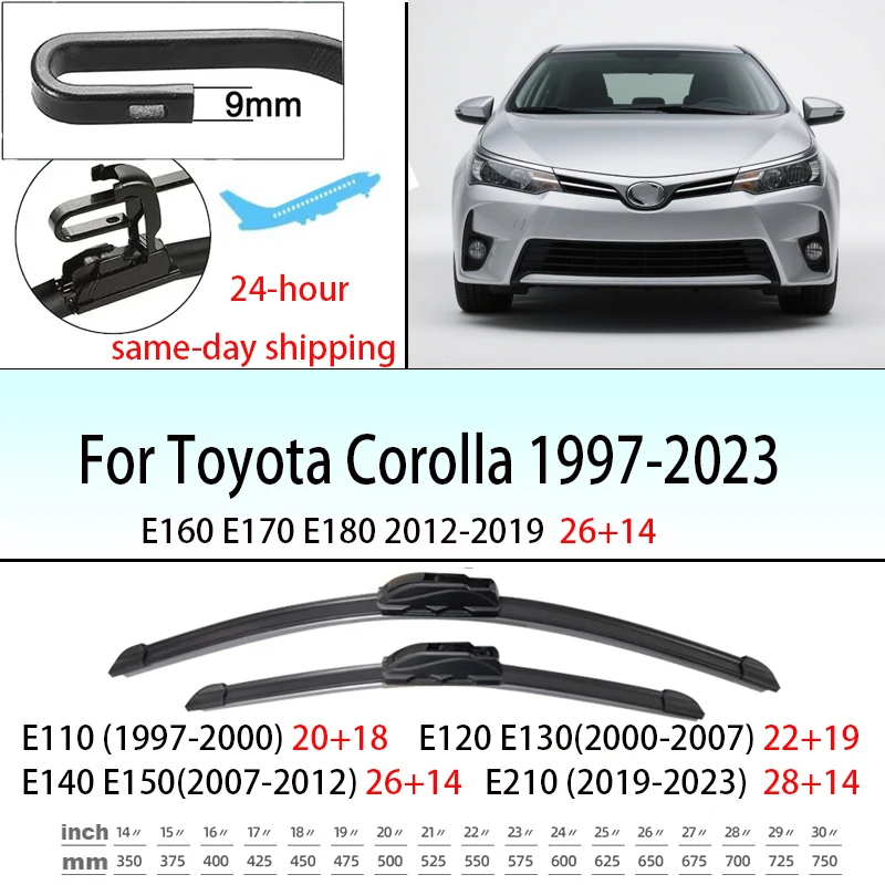For Toyota Corolla 1997-2023 Front Windshield Wiper Blades 2pcs ...