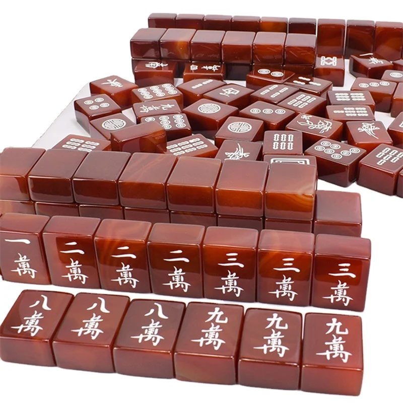 25mm-Mahjong-Tiles-Custom-Set-Small-Size-Red-Agate-Mahjong-Set-Travel ...