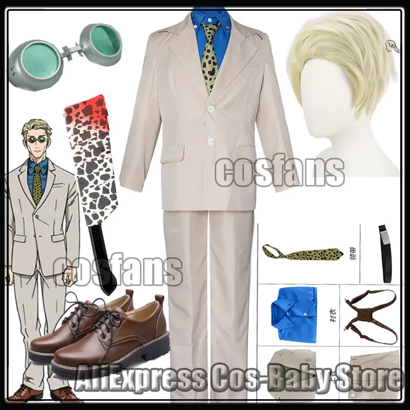 Anime Nanami Kento Cosplay Suits Costume Jujutsu Kaisen Wigs Glasses ...