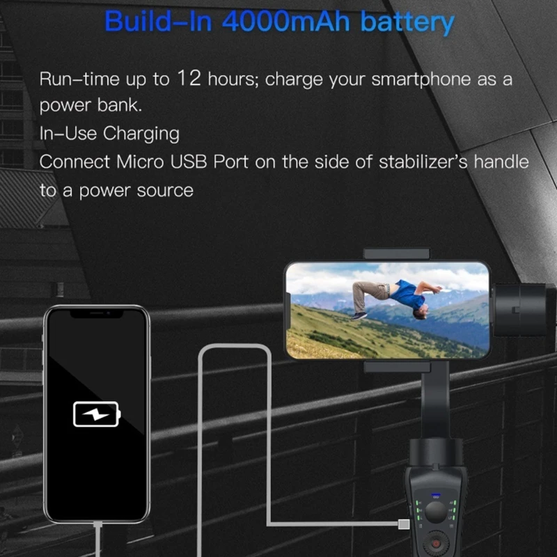 S5B 3-Axis Handheld Gimbal Cellphone Action Camera Stabilizer ...