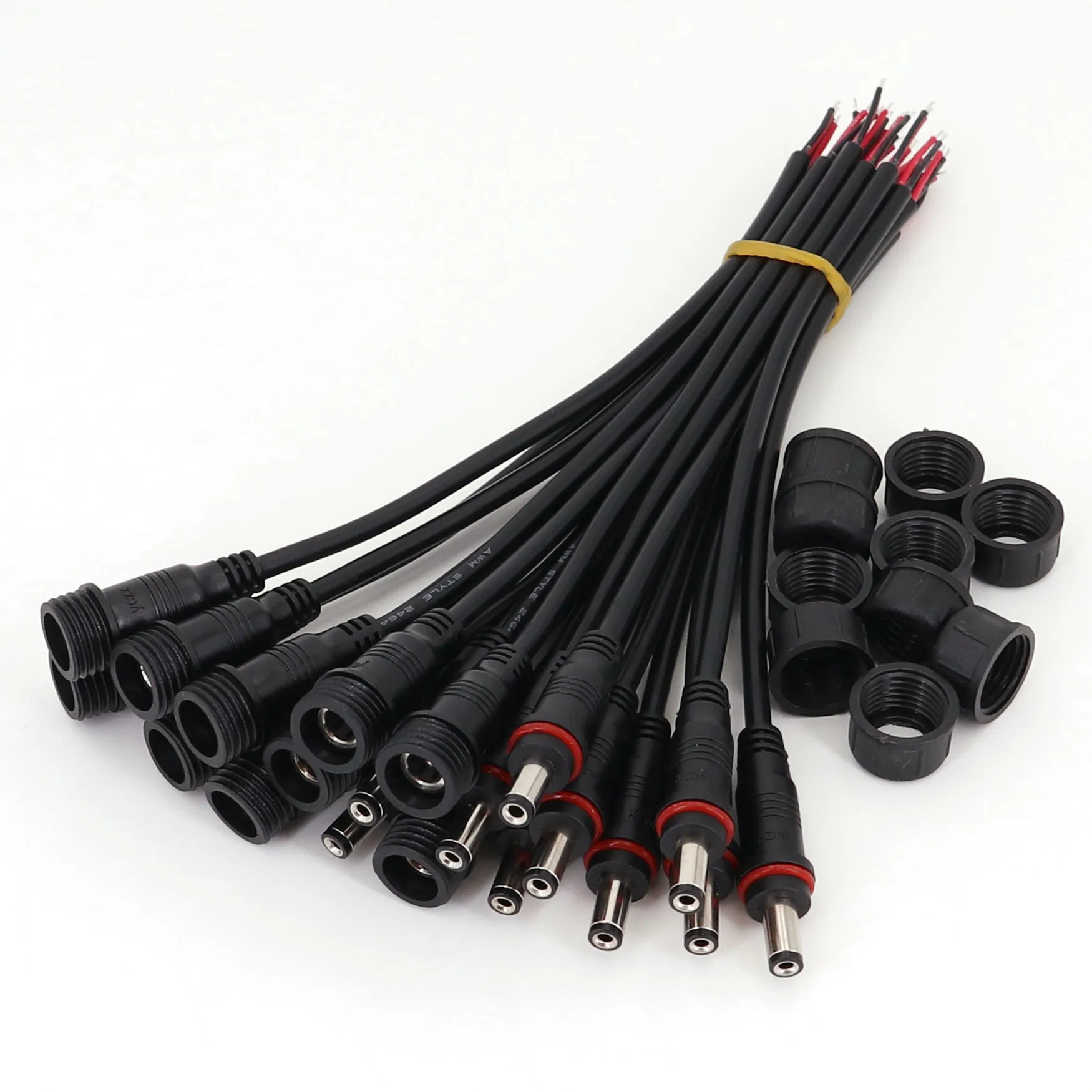 10Pairs-Waterproof-Black-5-5-x-2-1mm-DC-Power-22AWG-Male-and-Female ...
