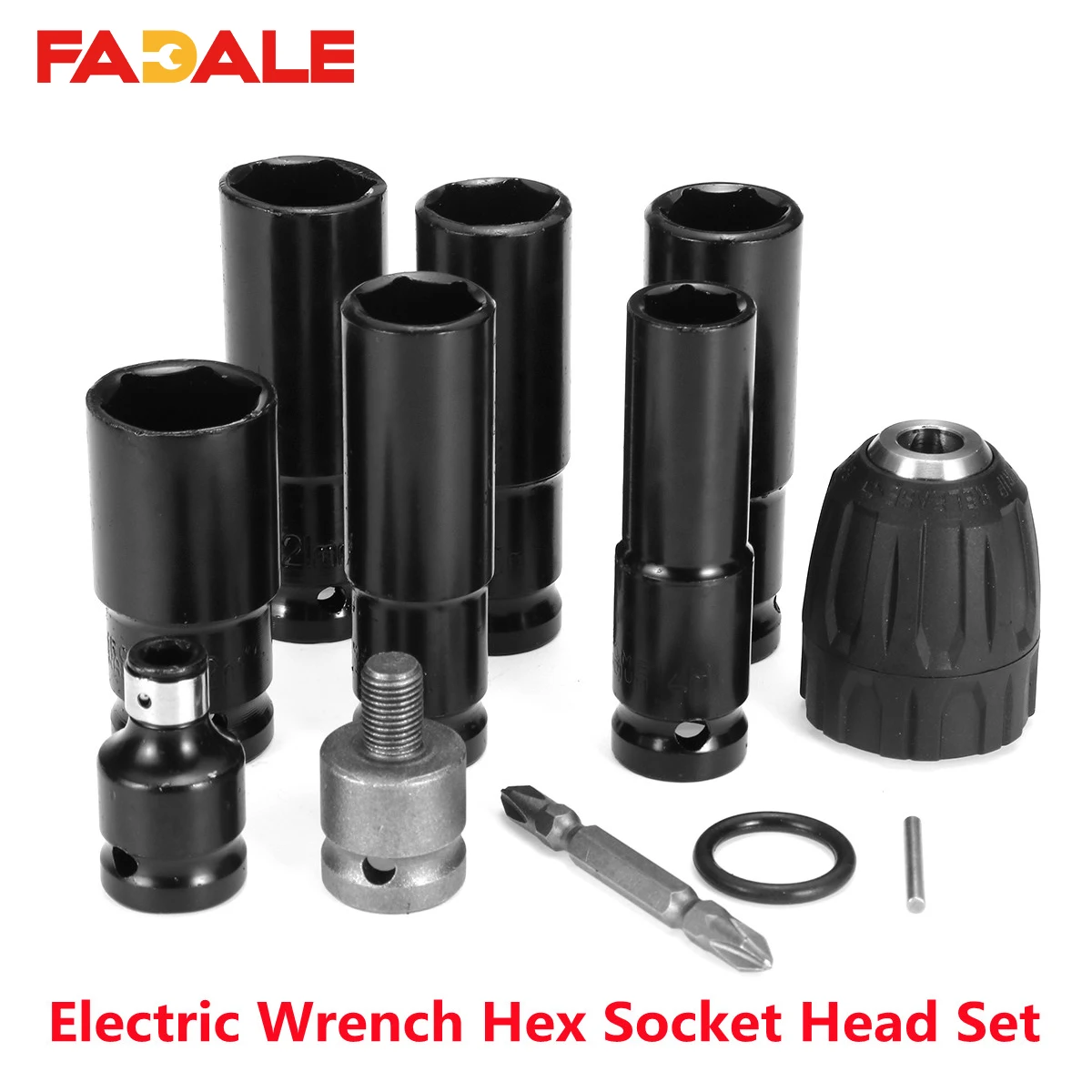 12Pcs-Set-Electric-Impact-Wrench-Hexs-Socket-Adapter-Kit-Drill-Chuck ...