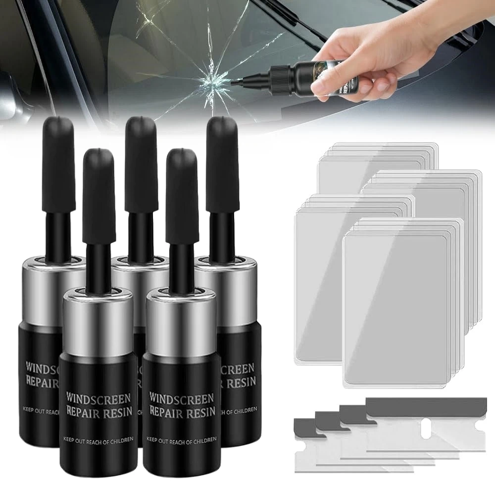 5PCS Car Window Glass Repair Kit Car Windshield Repair Liquid Cracked ...