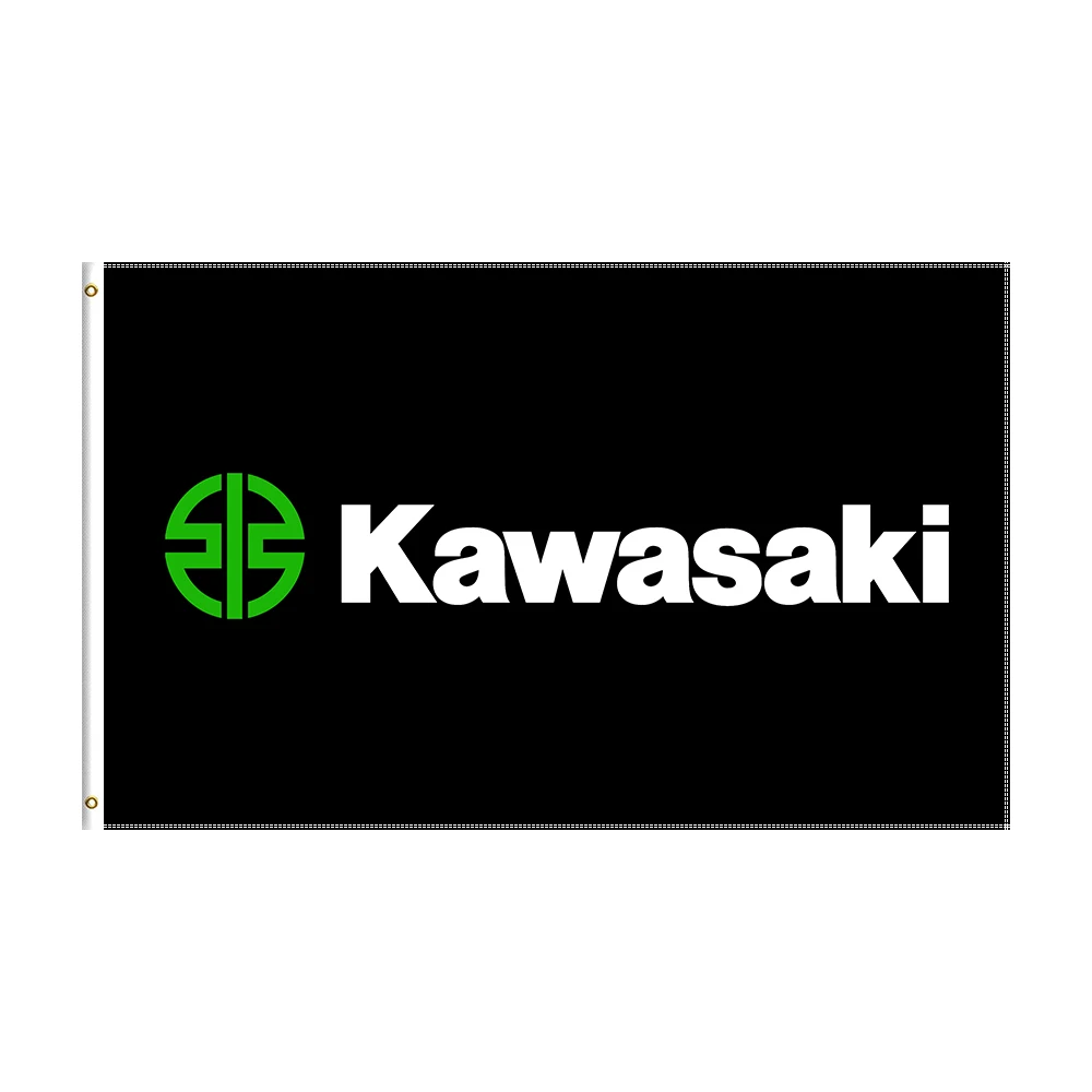 3x5Ft Kawasakis Flag Racing Motorcycle Printed Banner For Decor 1 ...