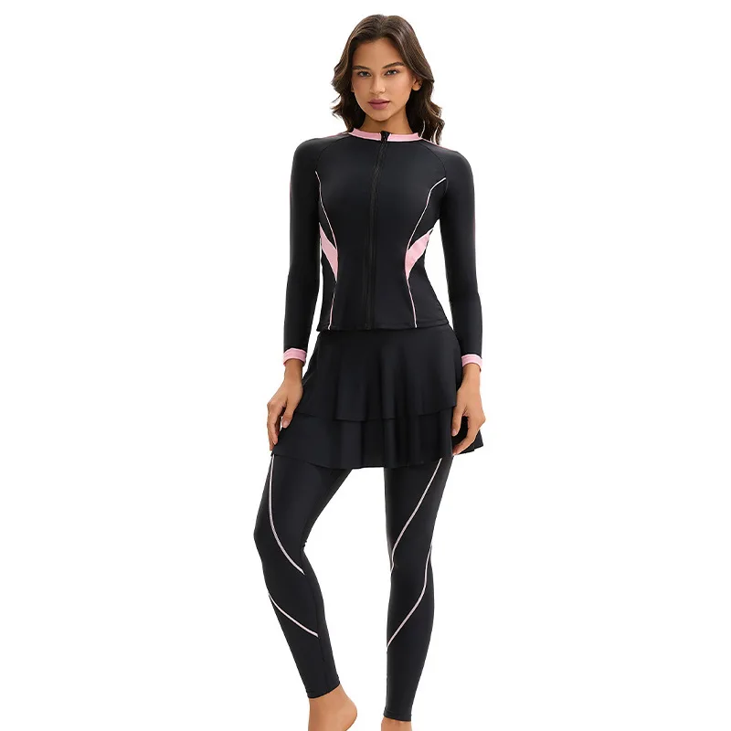 Women Modest Muslim Swimsuits Ruffle Full Coverage Islamic Arabic ...