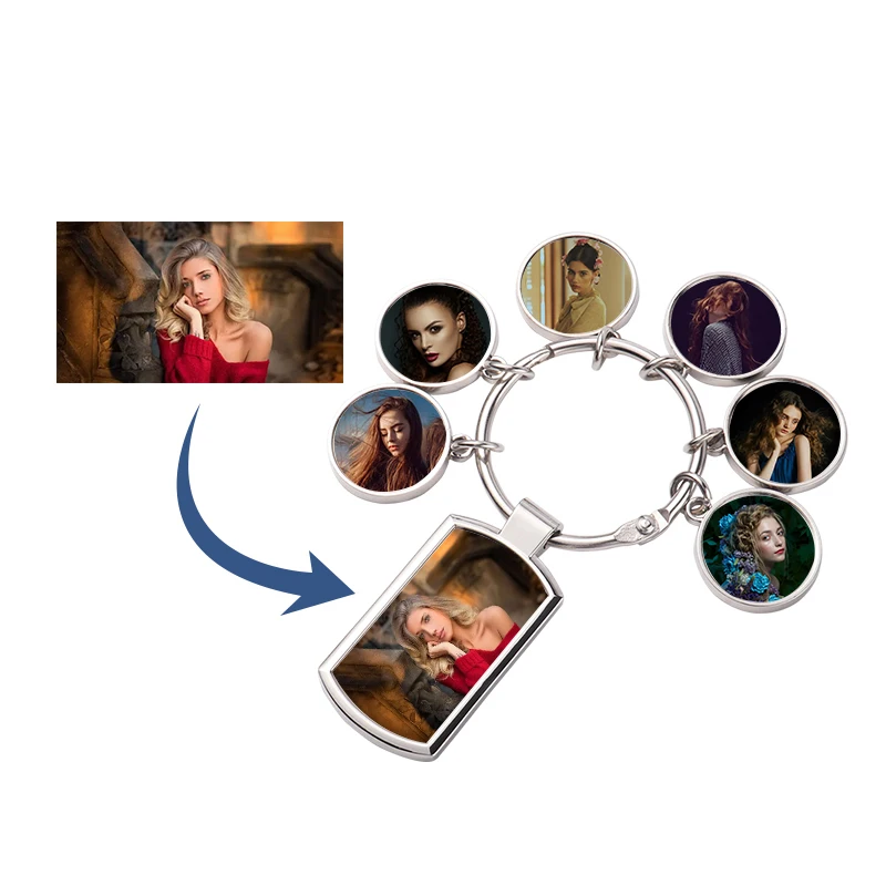 Family-Gift-Custom-Photo-Tags-Key-Rings-Bulk-Key-Chain-Family-Photo ...