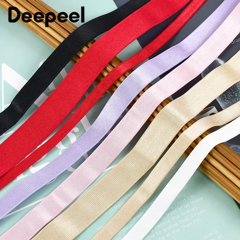 20M Deepeel 6-25mm Nylon Spandex Elastic Bands Underwear Shoulder Strap ...